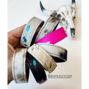 Boho Ranch Shop | Jewelry | Cowhide Bracelets Hair On Cowhide Genuine ...